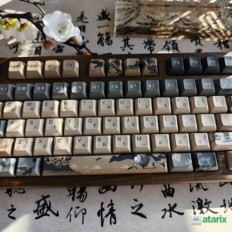 Japanese Keycap Set - 142 PBT Custom Keycaps for Mechanical Keyboard ...