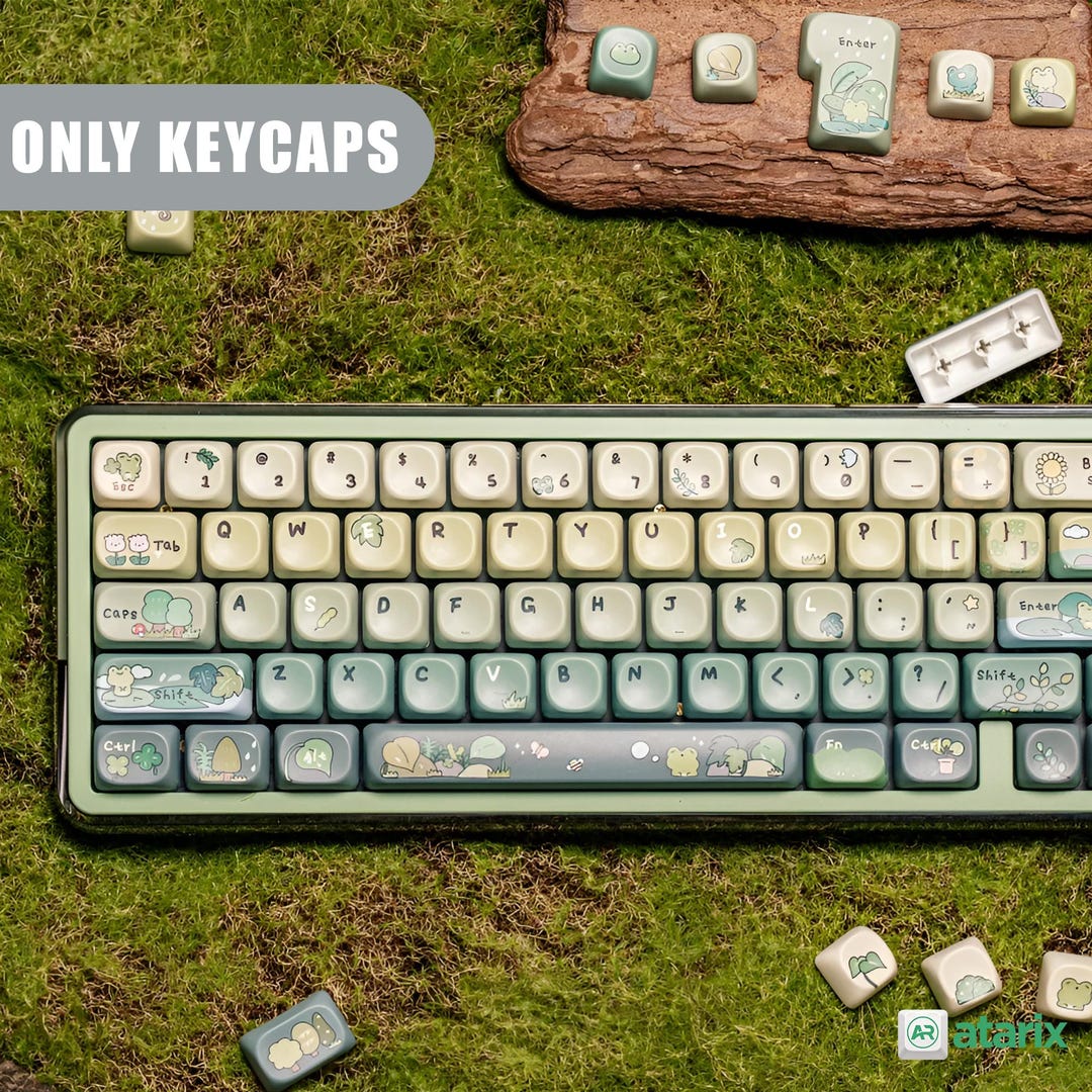 Cute Frog Keycap Set for Mechanical Keyboard | 144 Keys | MOA Profile ...