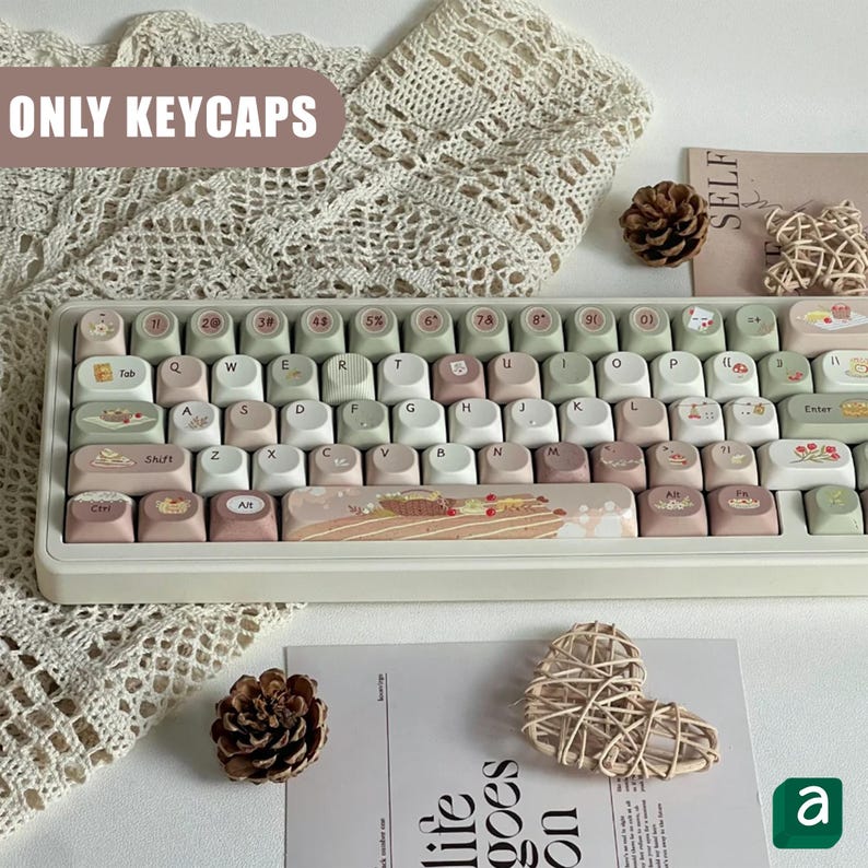 Pastel Kawaii Dessert Theme Keycap Set – PBT Custom Keycaps for ...