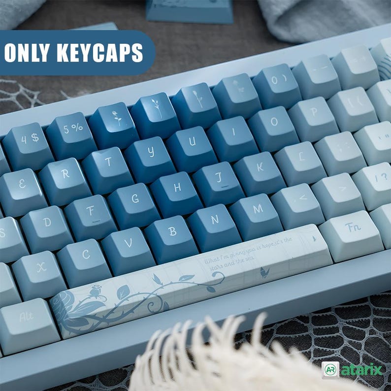 Blue & White PBT Keycap Set: Custom Artisan Mechanical Keyboard - Etsy