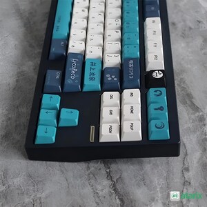 Cute Blue Japanese Keycap Set for Mechanical Keyboard | 140 Keys ...