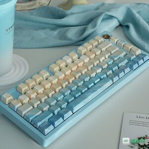 Beach Blue Keycaps Set: Handmade PBT Custom Keycaps - Etsy
