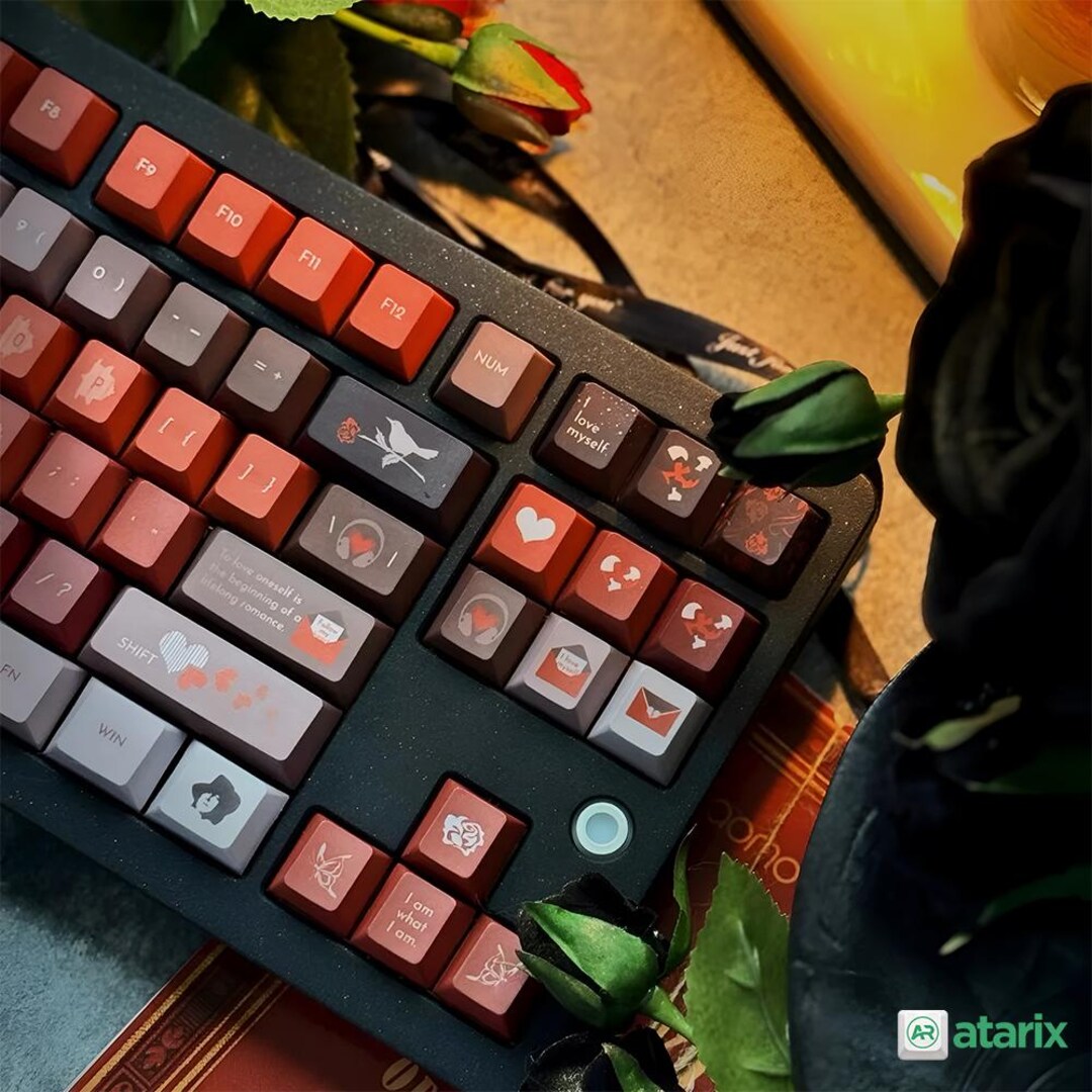 Red Keycap Set Mechanical Keyboard - PBT Custom & Handmade Keycaps for ...