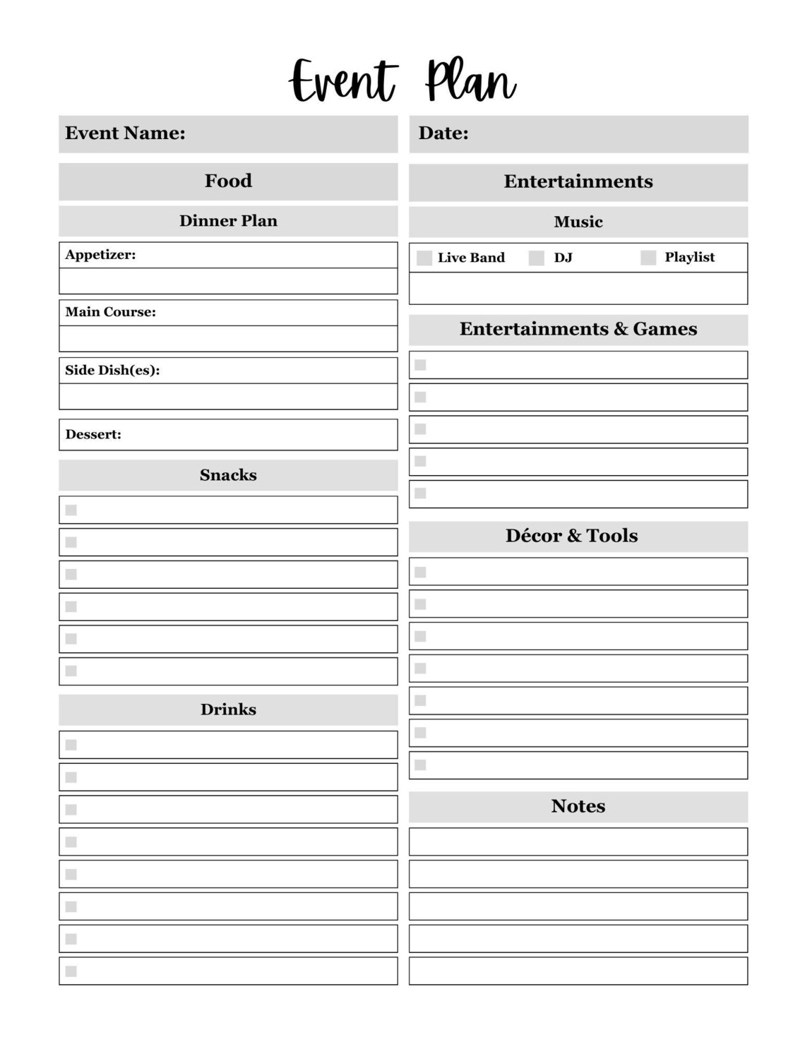 Event Planner Organiser 30 Pages Printable Templates Editable - Etsy