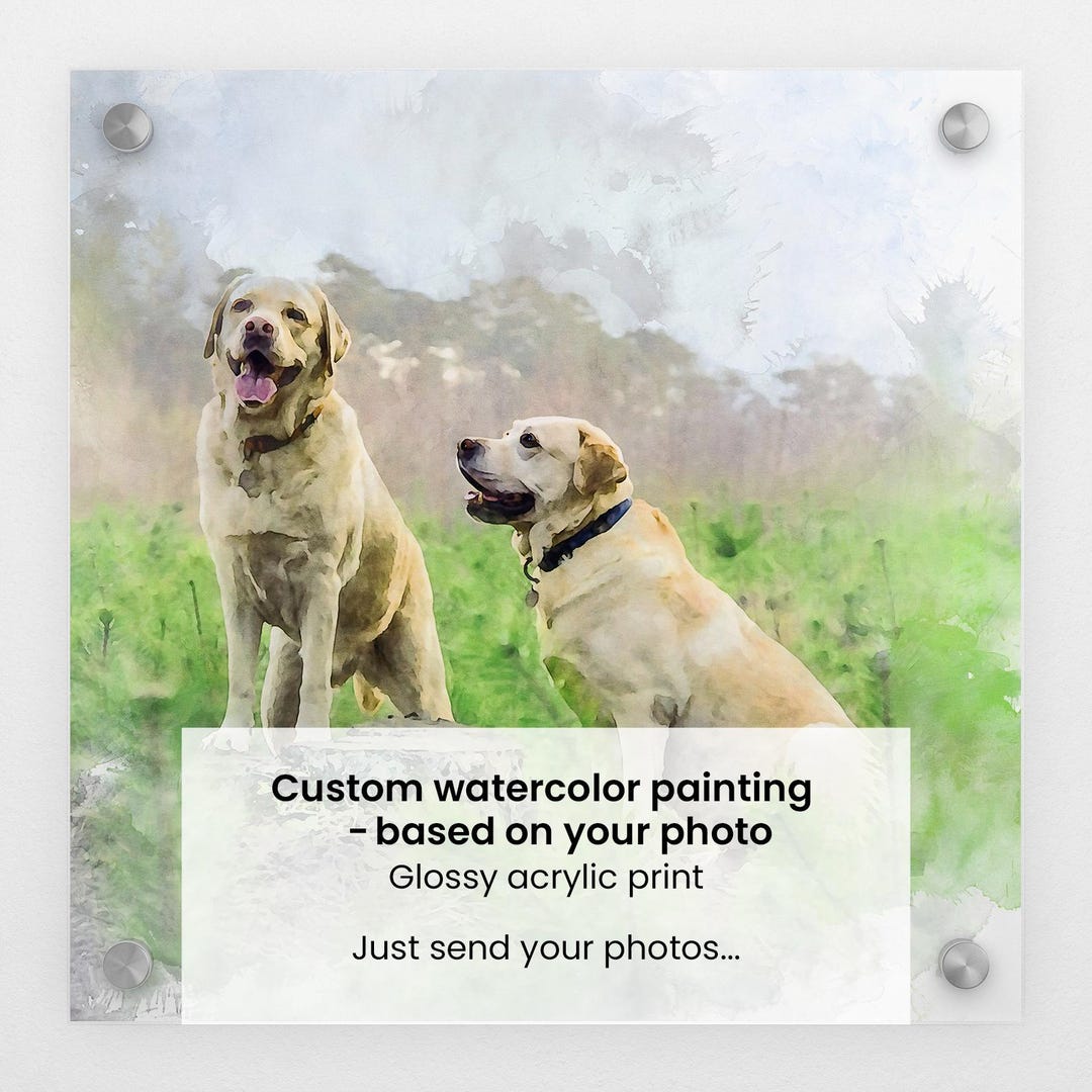 Personalized Acrylic Wall Art, Turn Photo Into Painting, Dog Memorial ...