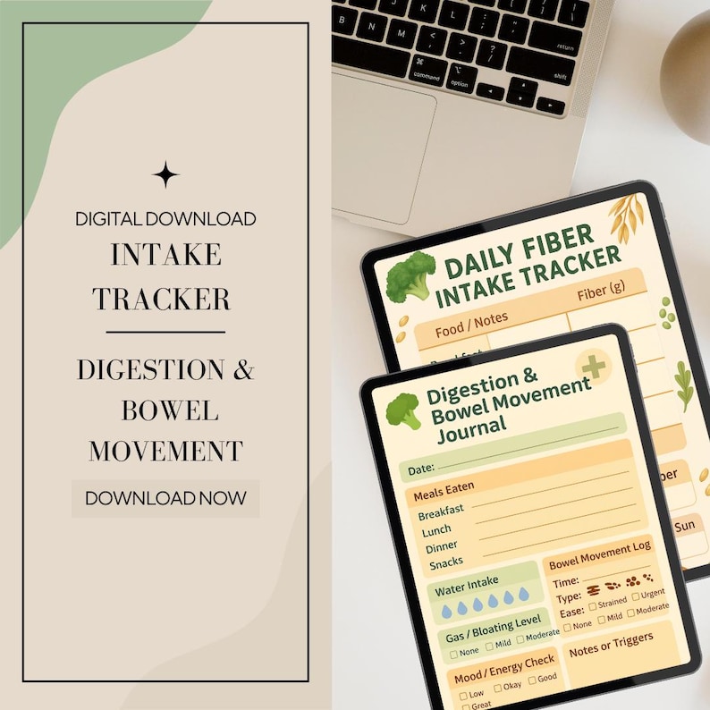 High Fiber Food Chart Bundle: Meal Plan, Grocery List, Tracker ...