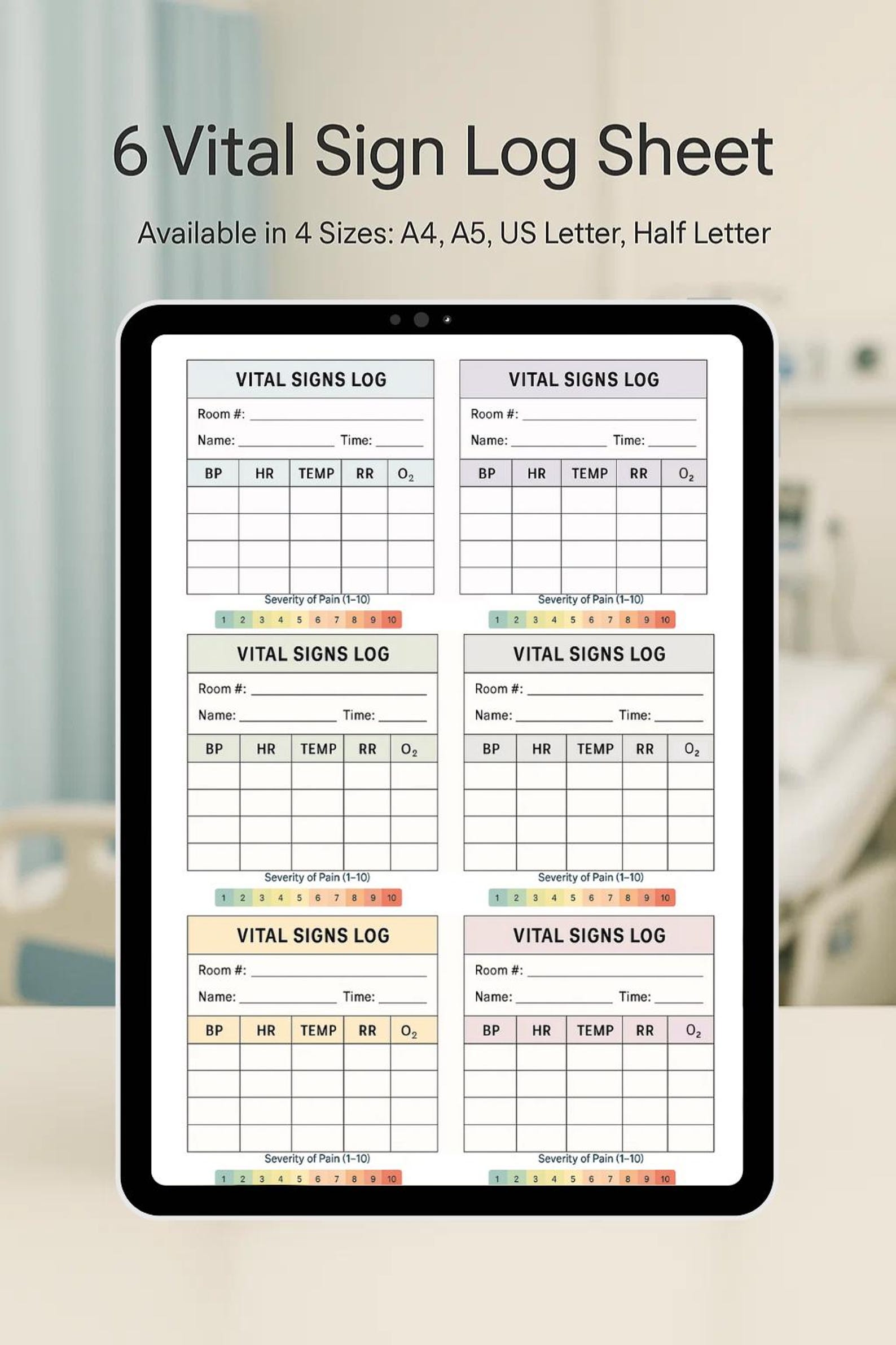 Vital Sign Sheet Printable, Editable Vital Signs Report Sheet, Nursing ...