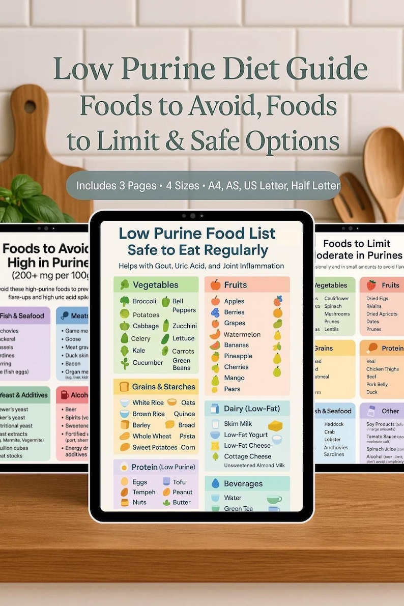 Low Purine Foods, Gout Food Chart, Gout Food List, Gout Diet Plan for ...