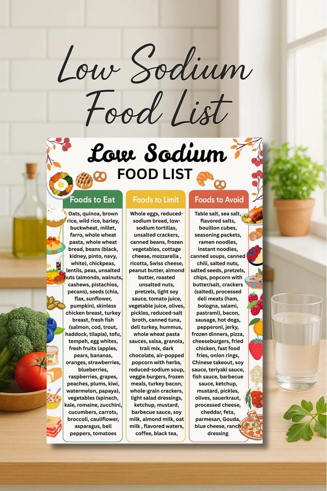 Low-sodium Food List for a Hypertension Diet, Low-salt Foods for High ...