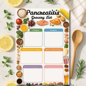 Pancreatitis Food List Printable, Pancreatic Diet Chart, Pancreas ...