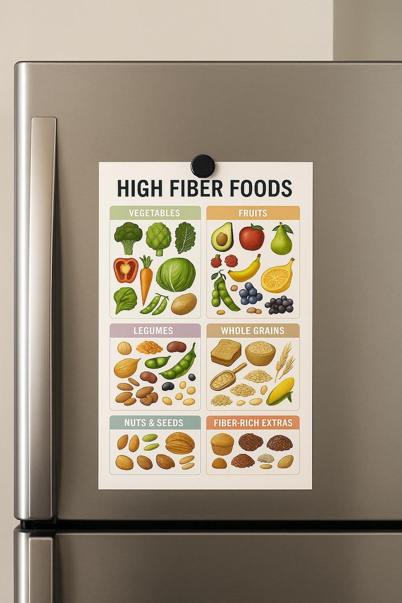 High Fiber Foods List/high Fiber Food Chart/fiber-rich Diet Planner ...