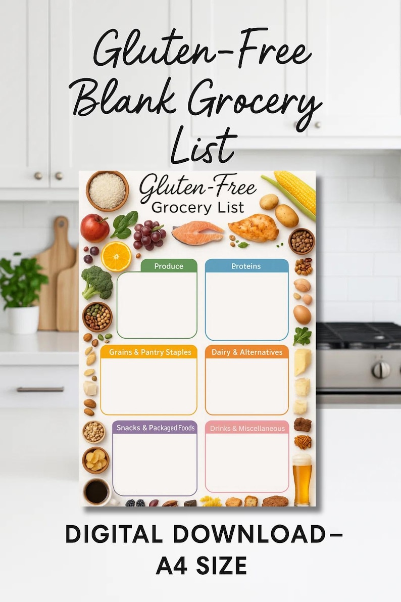 Gluten Free Food List & Meal Planner, Printable Grocery Shopping Guide ...