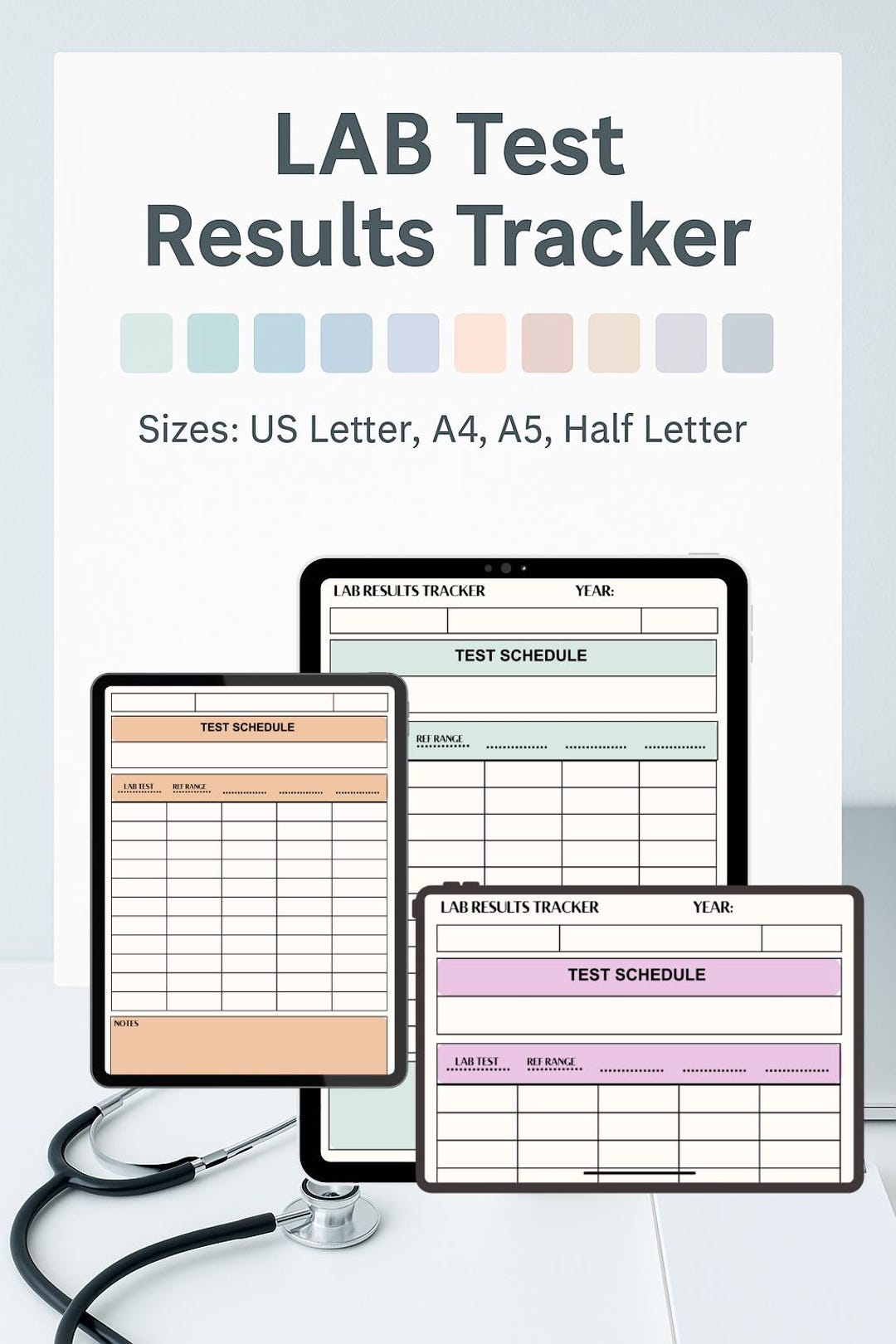 Lab Results Tracker Blood Test Tracker Charts Lab Results Tracker for ...