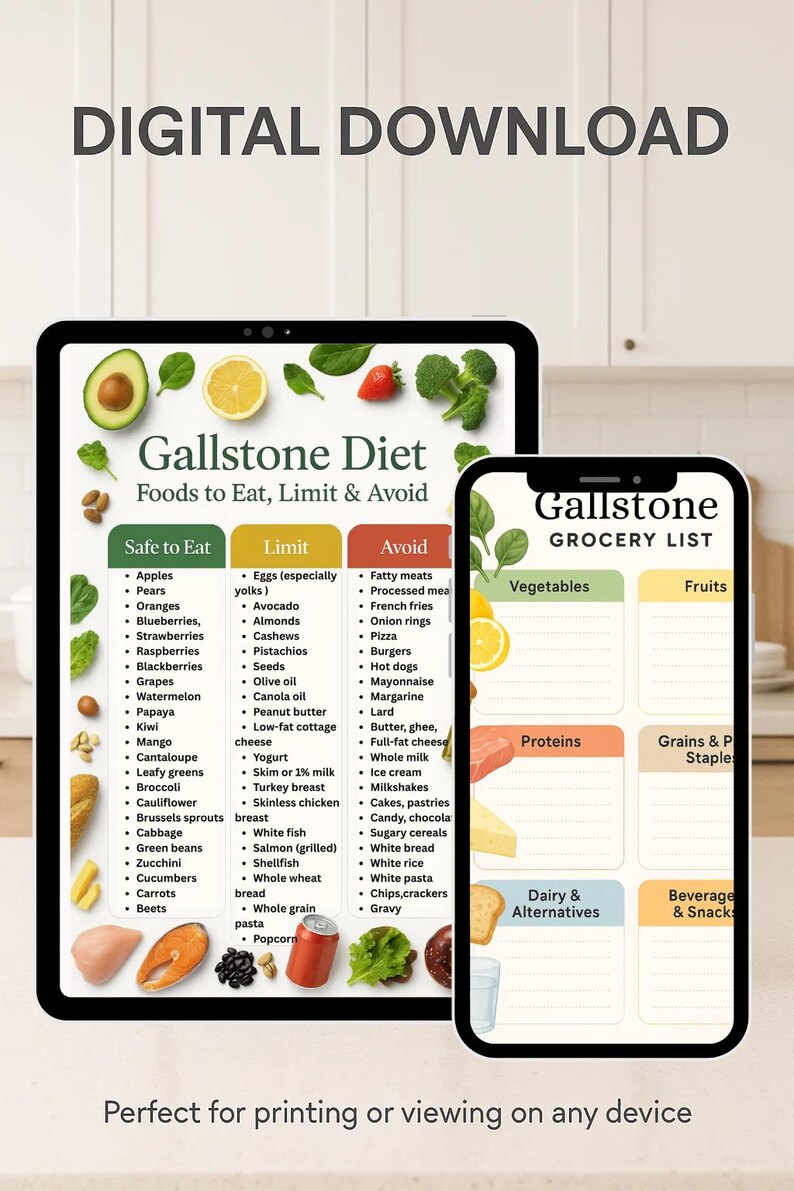 Gallstone Diet Food List, Low Fat Chart for Gallbladder and Post ...