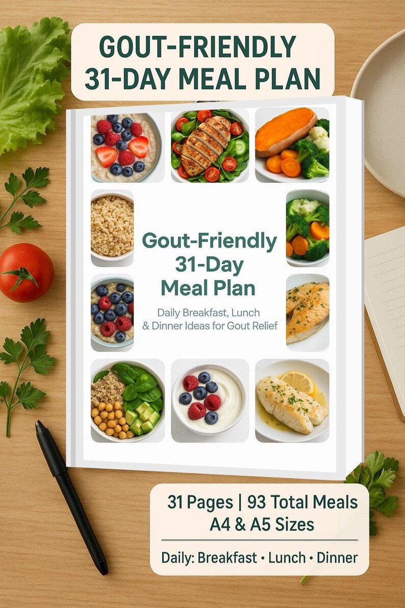 Gout Meal Plan Printable–gout Recipes, Gout Food Chart, Low Purine ...
