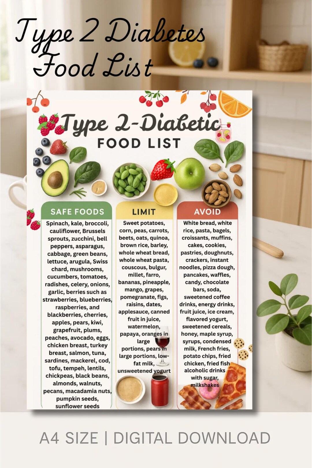 Type 2 Diabetes Food List Printable, Type 2 Diabetic Meal Plan ...