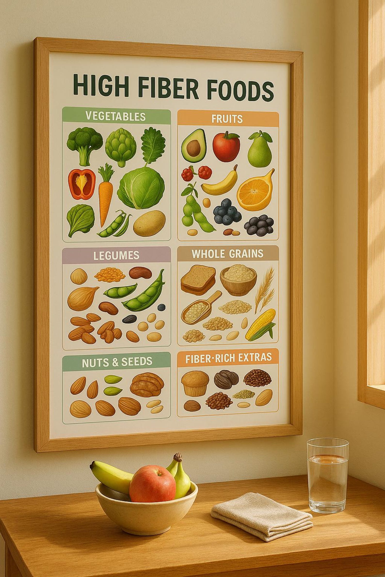 High Fiber Foods List/high Fiber Food Chart/fiber-rich Diet Planner ...