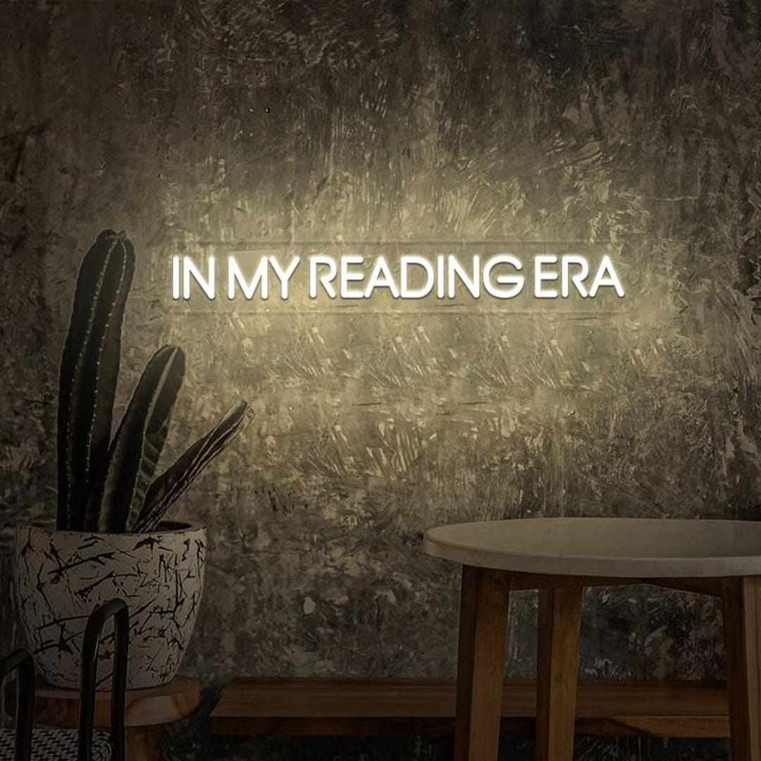 In My Reading Era Neon Sign,book Wall Sign Decor,reading Wall Hanging ...