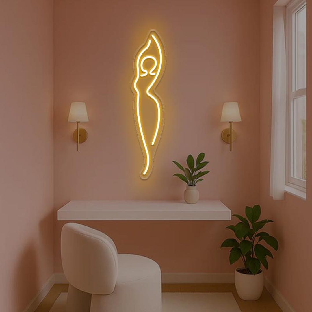 Woman Body Line Neon Sign,elegant Home Decor Aesthetic,living Room Wall ...