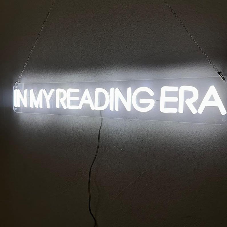 In My Reading Era Neon Sign,book Wall Sign Decor,reading Wall Hanging ...