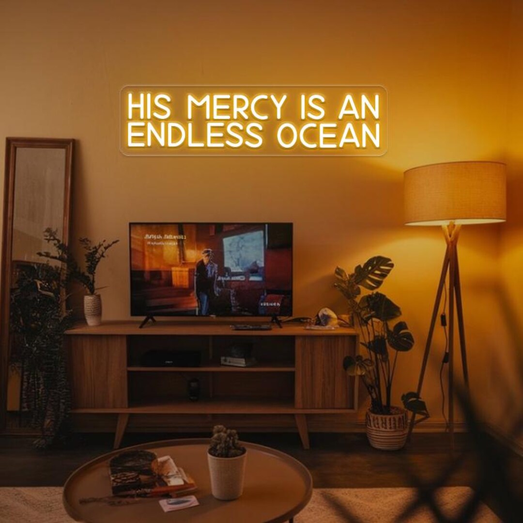His Mercy Neon Sign: Girly Christian Wall Decor - Etsy