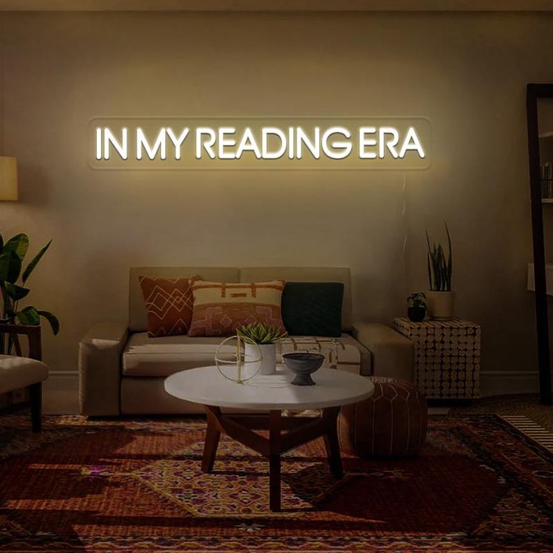In My Reading Era Neon Sign,book Wall Sign Decor,reading Wall Hanging ...