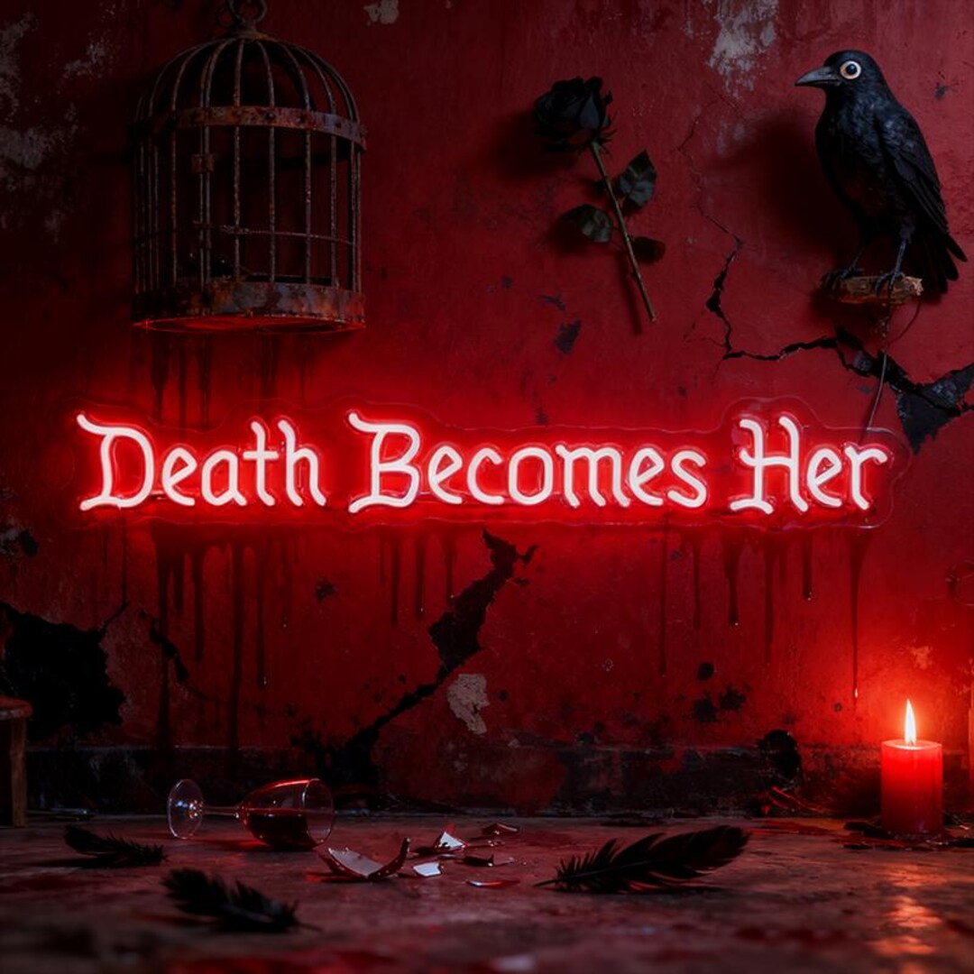 Death Becomes Her Neon Sign,goth Wall Art Sign,gothic Home Decor,gothic ...