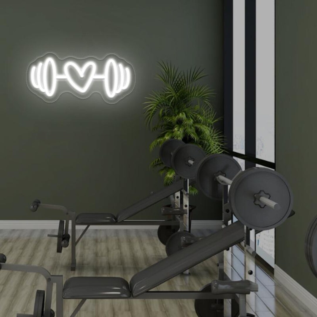 Barbell Neon Sign,gym Wall Light Decor Hangings,fitness Room Wall Decor ...