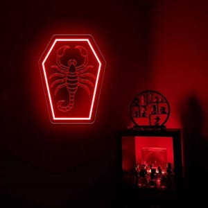 Scorpio Coffin Neon Sign,gothic Neon Sign,dark Wall Art,scorpion Sign ...