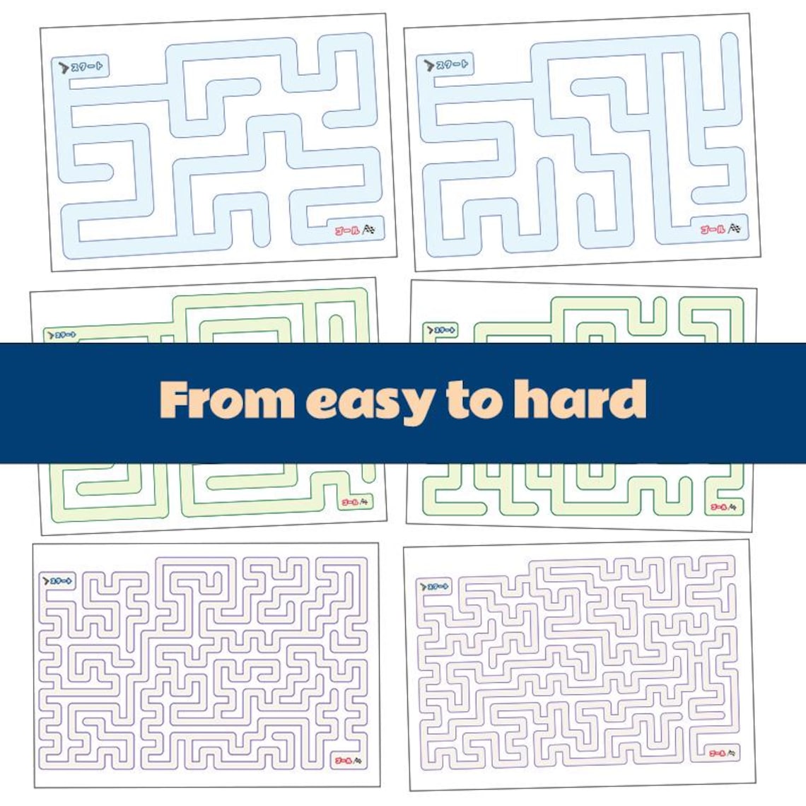 1200+pages Fun Printable Maze Puzzle for Kids | Easy to Hard Levels ...