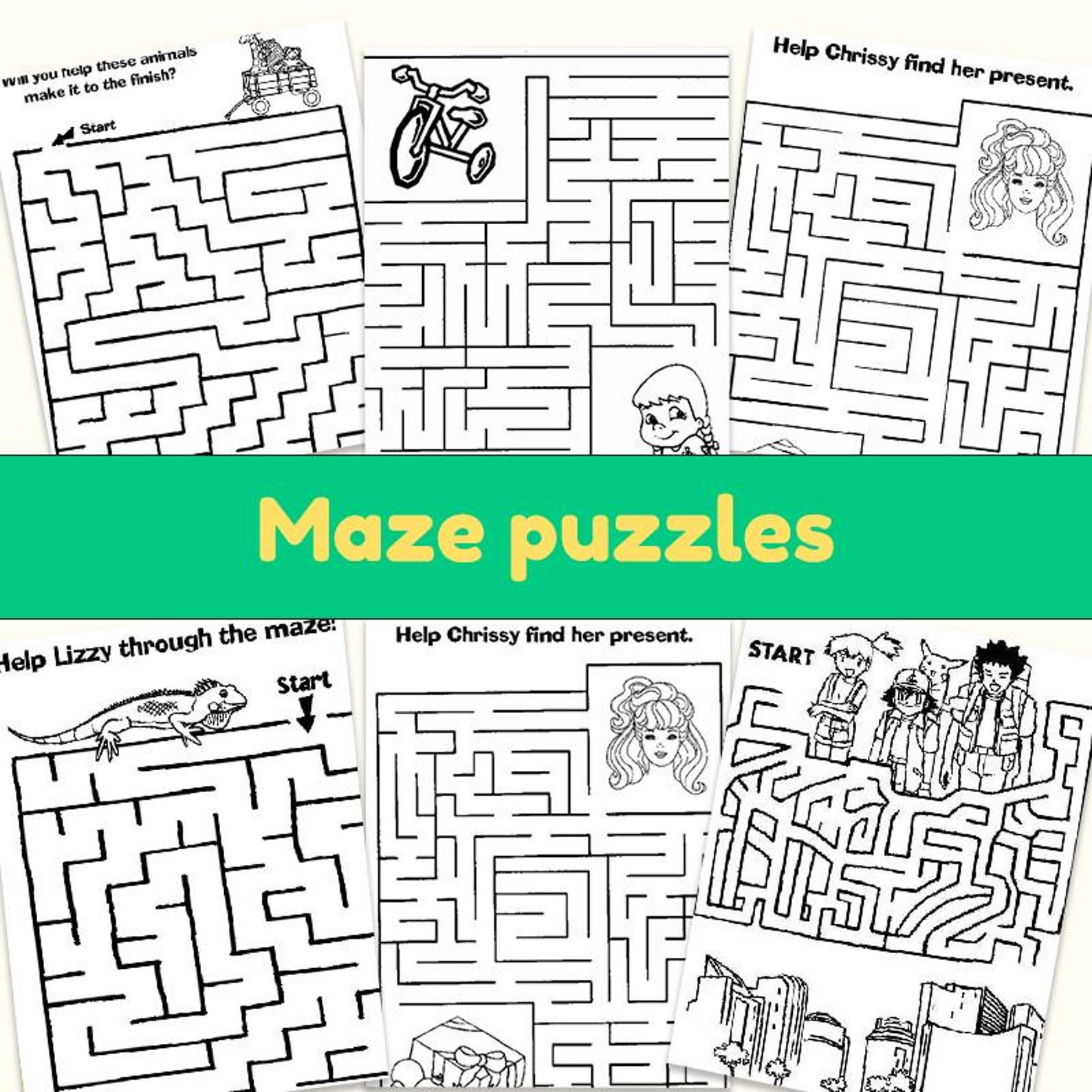 1200+pages Fun Printable Maze Puzzle for Kids | Easy to Hard Levels ...