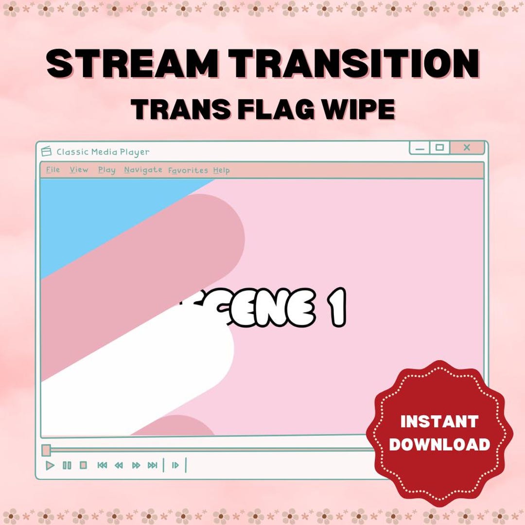 Stinger Transition Trans Pride Flag Wipe | Twitch Youtube Discord OBS ...