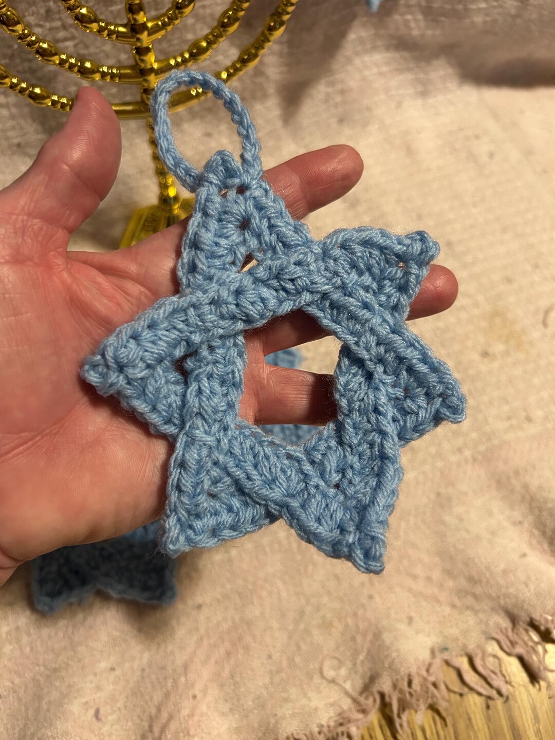 Light Blue Star of David Ornament - Etsy