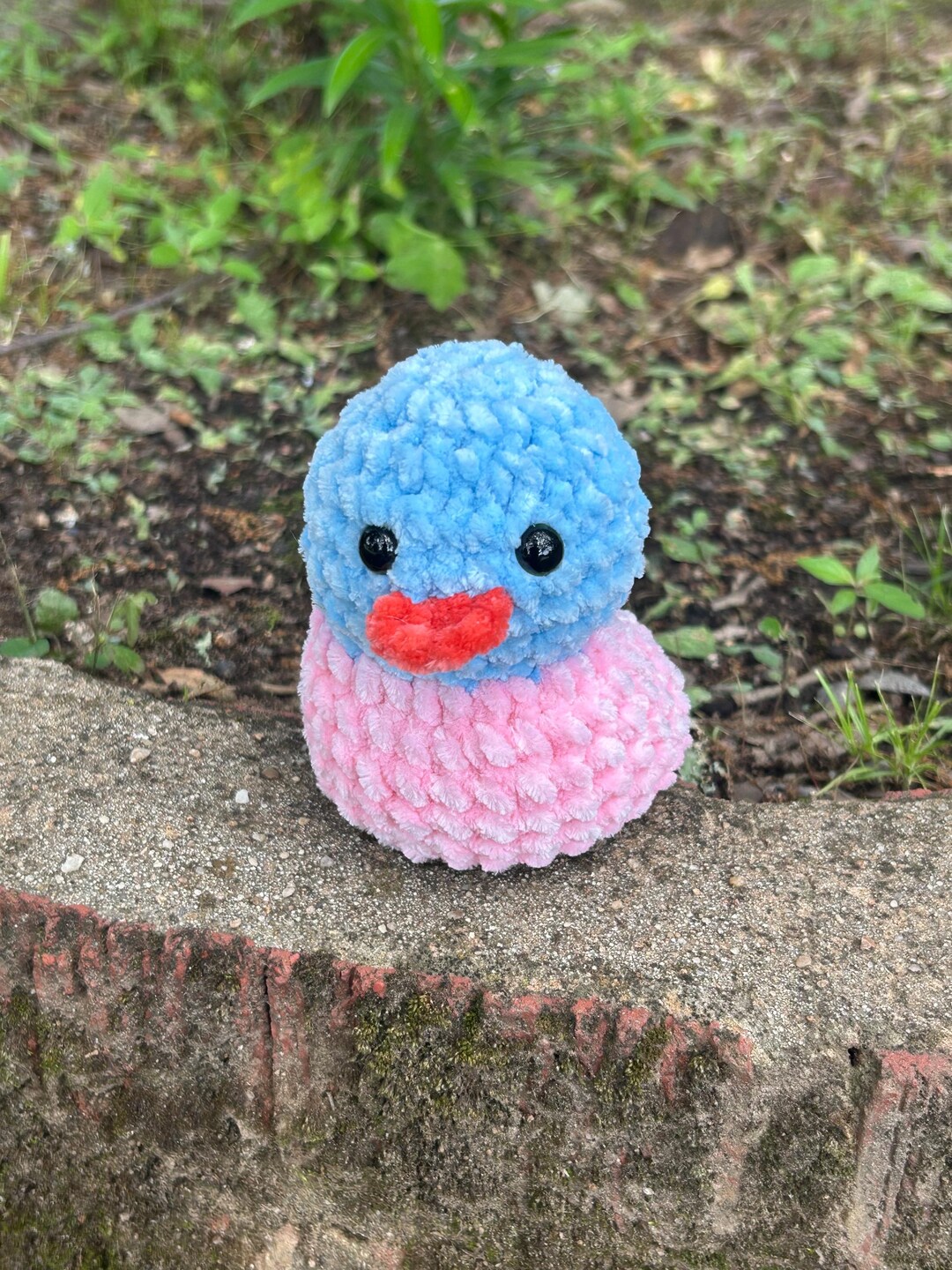 Pink & Blue Soft Plushie Rubber Duckie - Etsy