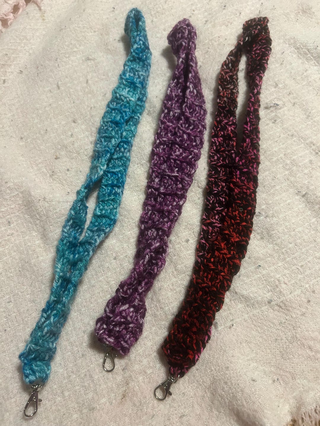 Super Soft Crocheted Varigated Lanyard/badge Necklace - Etsy