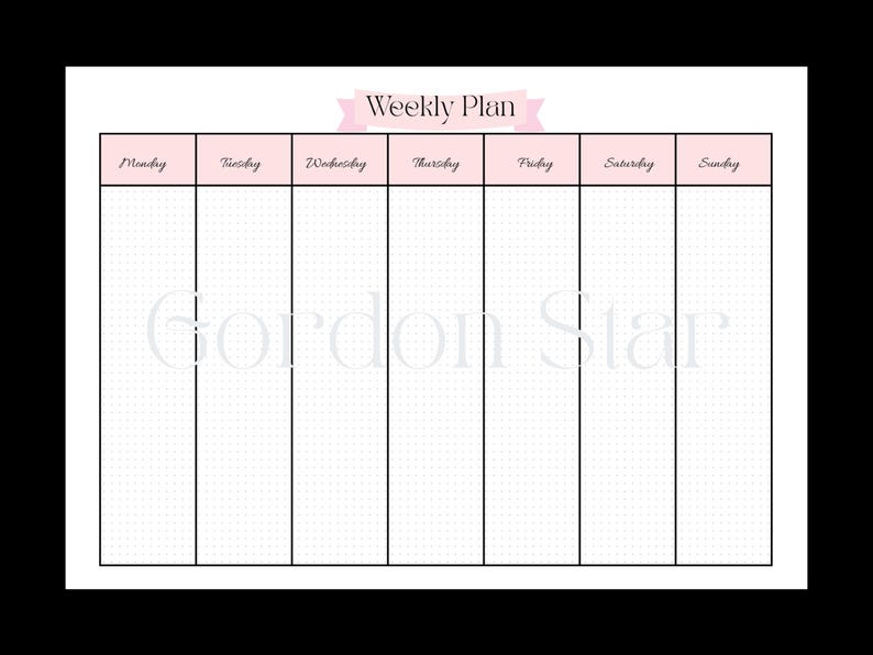 Undated Weekly Planner | Printable A4 & A5 | Horizontal Layout ...