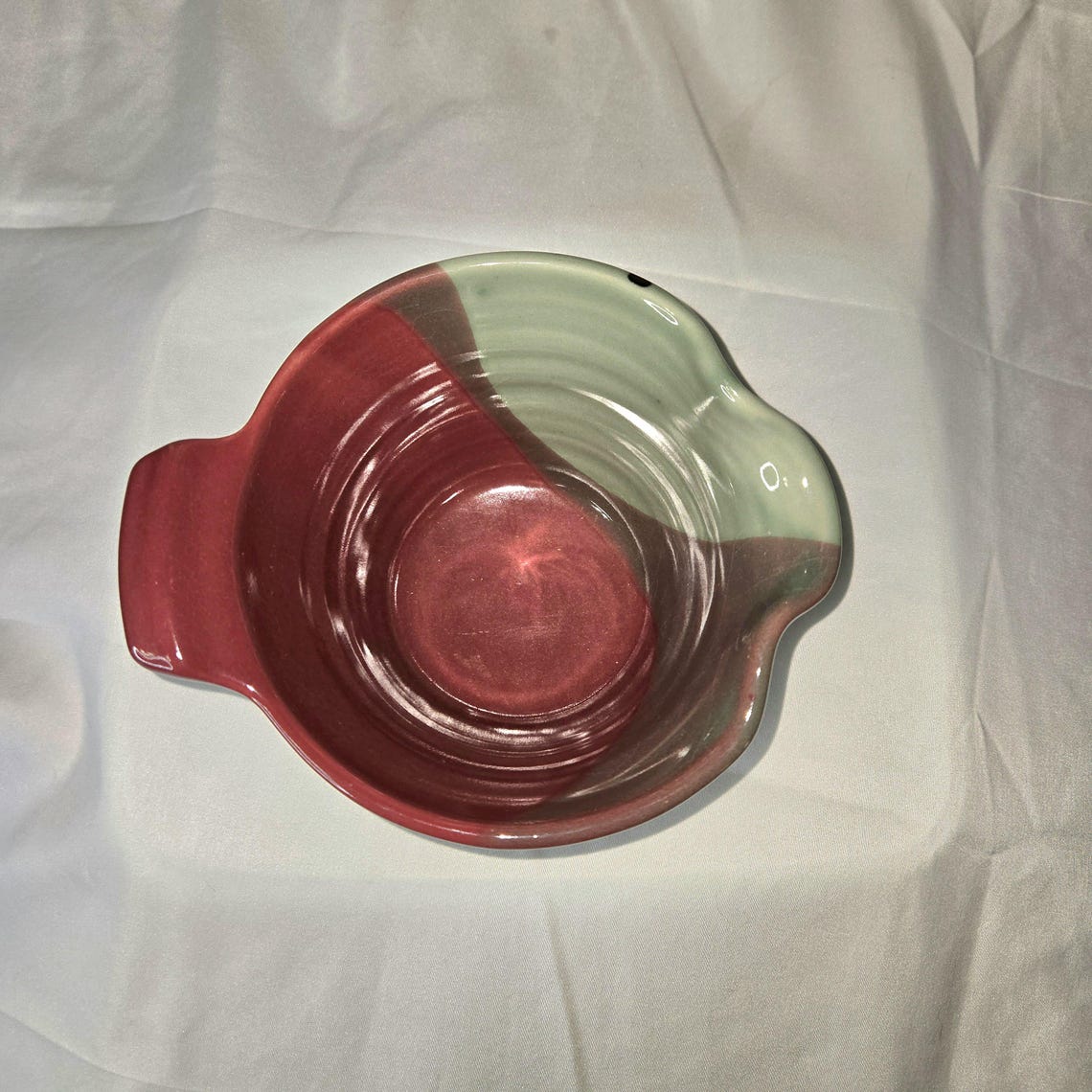 Follette Pottery Bowl-spouted,handle-handpainted Floral-signed by Kent ...