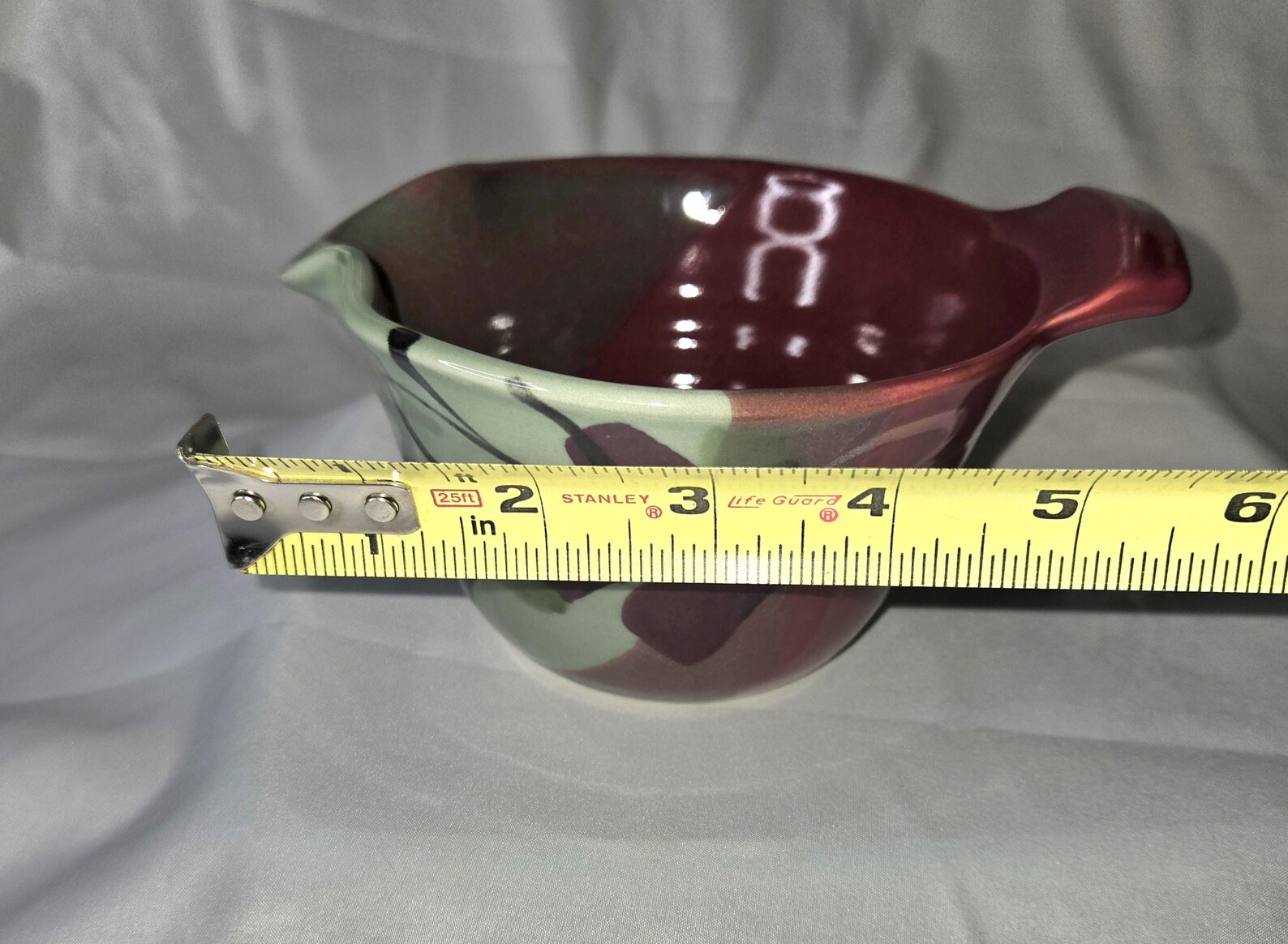 Follette Pottery Bowl-spouted,handle-handpainted Floral-signed by Kent ...