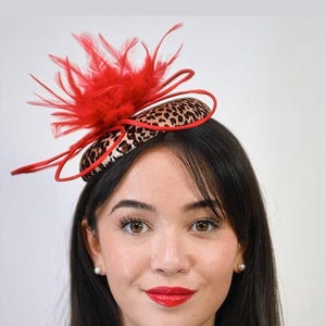Sheba Handmade Elegant Fascinator Derby Hat Leopard-print Headpiece for ...