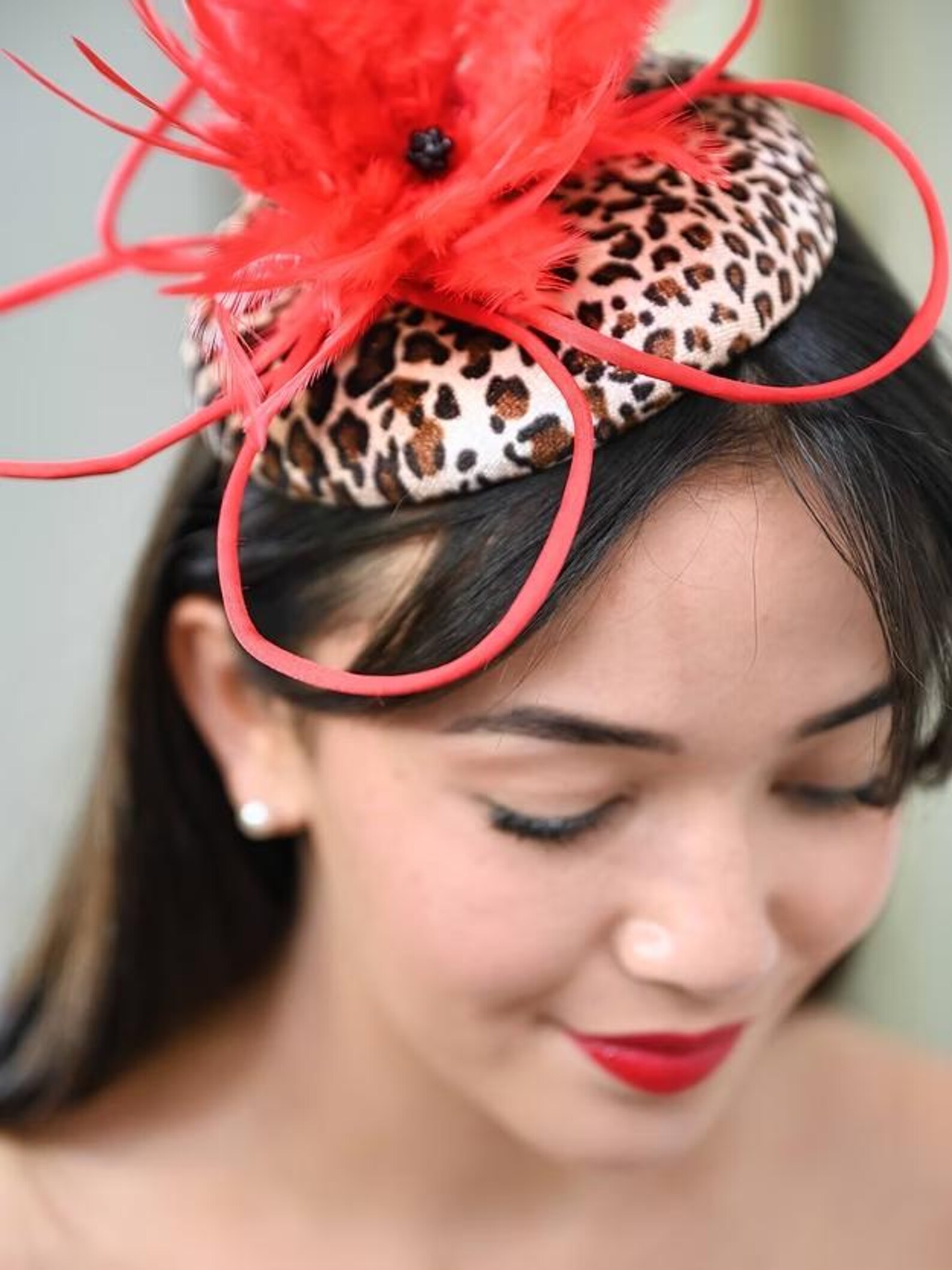 Sheba Handmade Elegant Fascinator Derby Hat Leopard-print Headpiece for ...