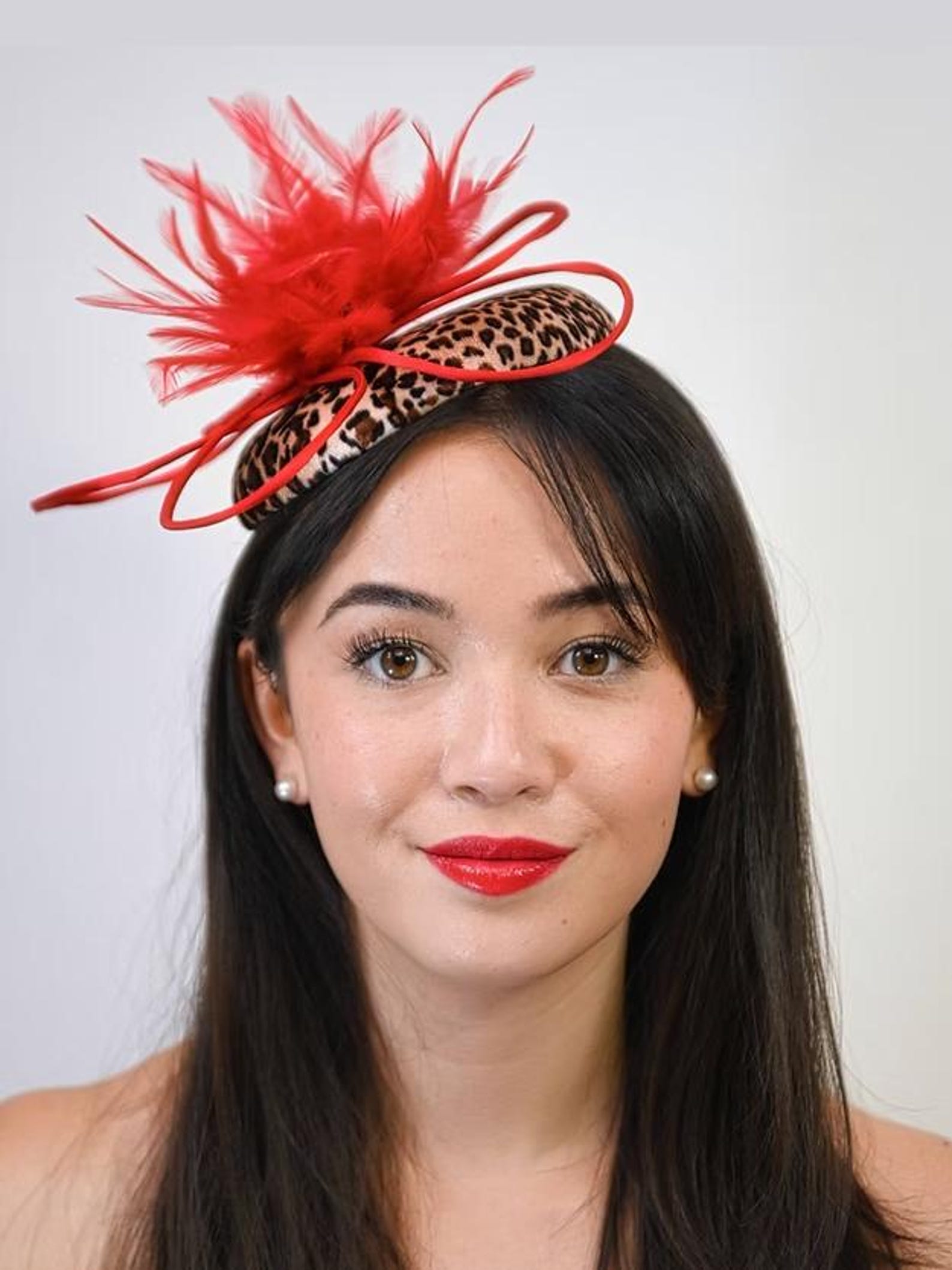 Sheba Handmade Elegant Fascinator Derby Hat Leopard-print Headpiece for ...