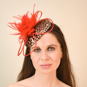 Sheba Handmade Elegant Fascinator Derby Hat Leopard-print Headpiece for ...