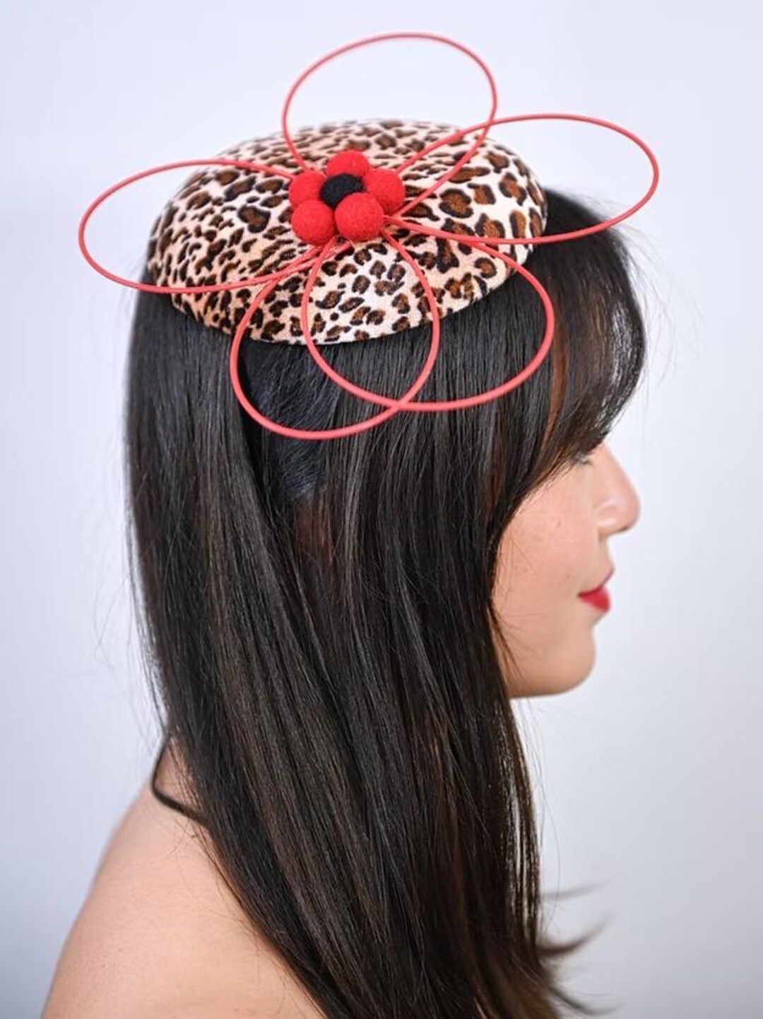 Shaka Handmade Elegant Leopard-print Fascinator Derby Hat Headpiece for ...
