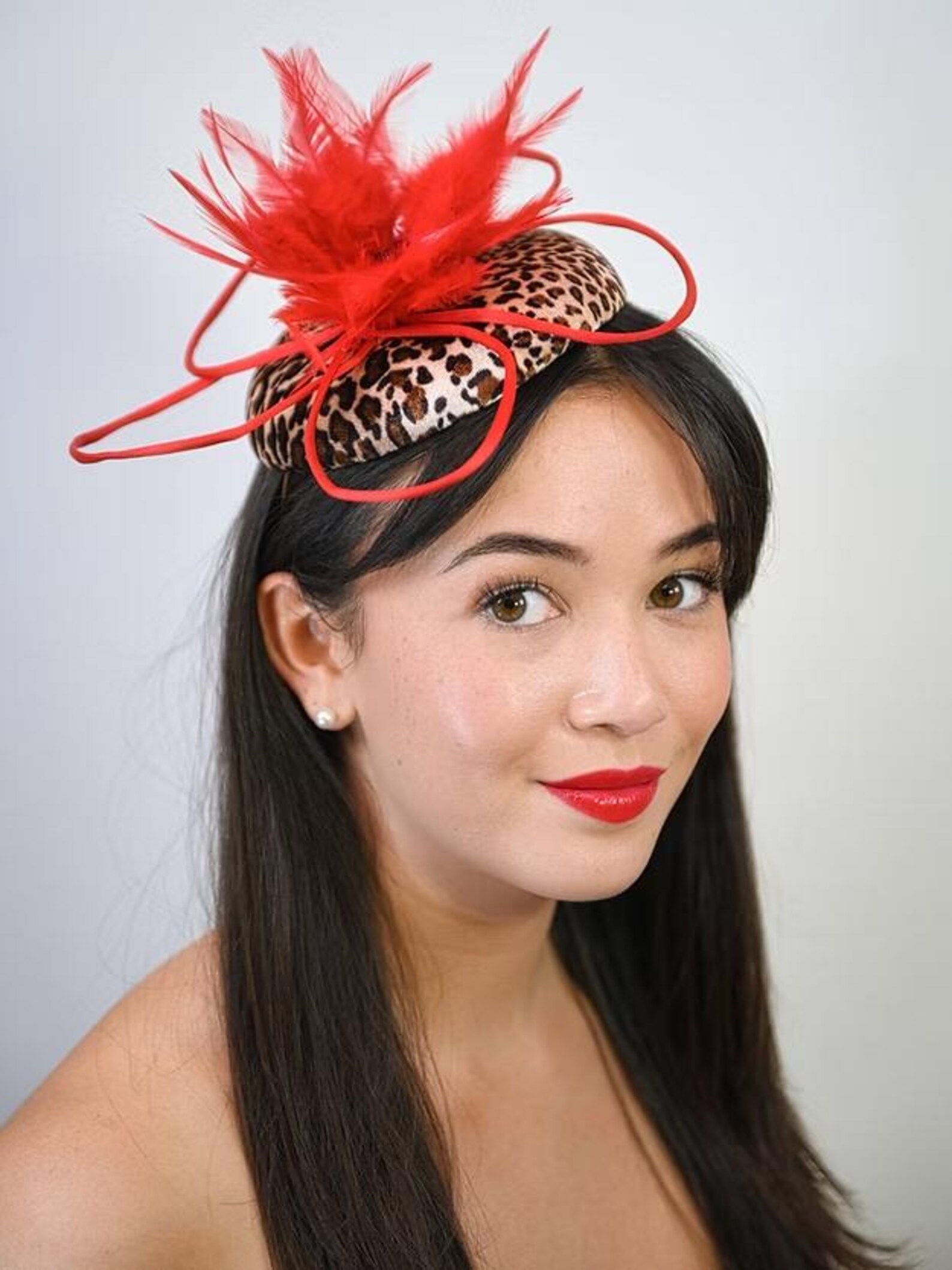 Sheba Handmade Elegant Fascinator Derby Hat Leopard-print Headpiece for ...