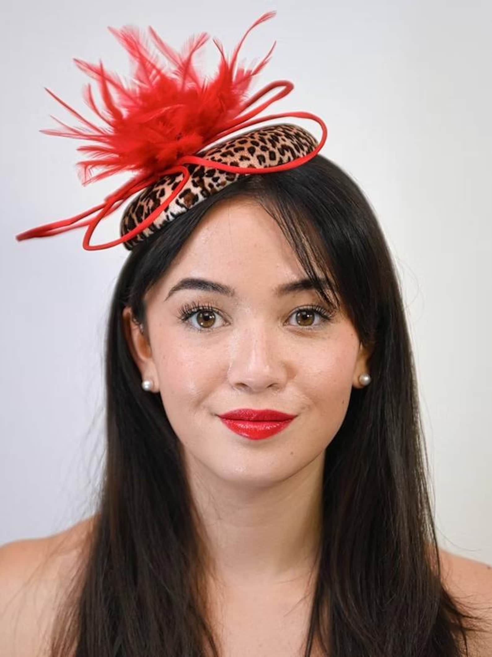 Sheba Handmade Elegant Fascinator Derby Hat Leopard-print Headpiece for ...