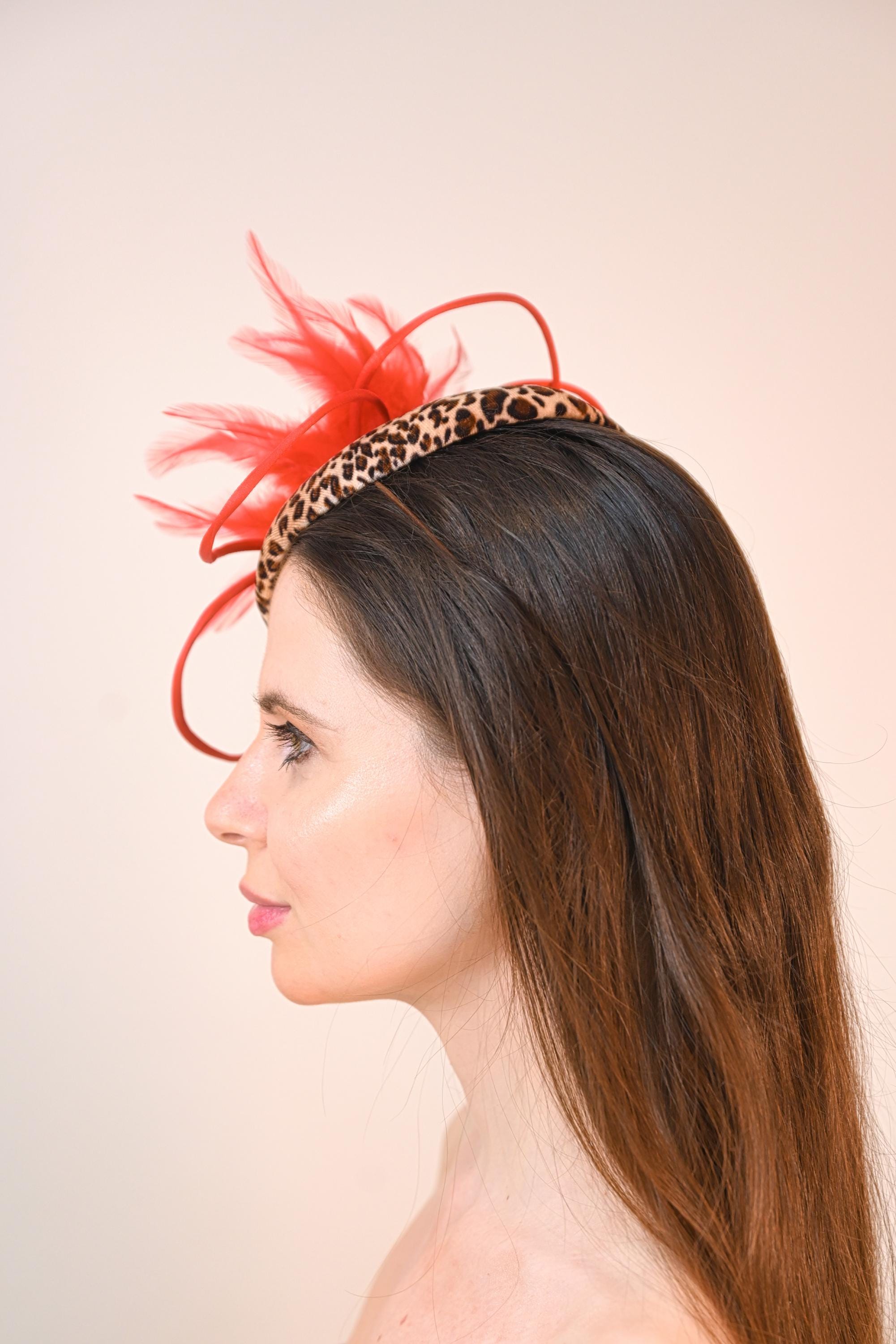 Sheba Handmade Elegant Fascinator Derby Hat Leopard-print Headpiece for ...