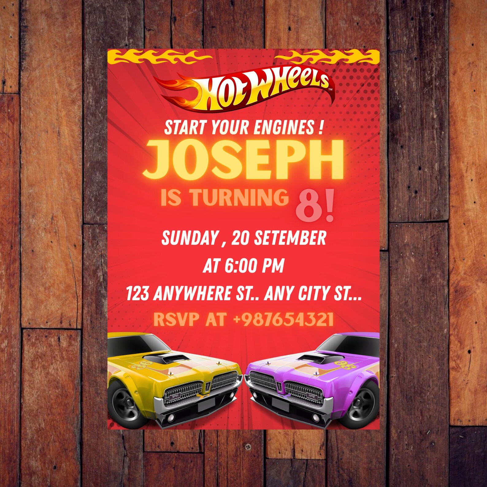 Editable Hot Wheel Birthday Invitation Template / Racing Car Birthday ...