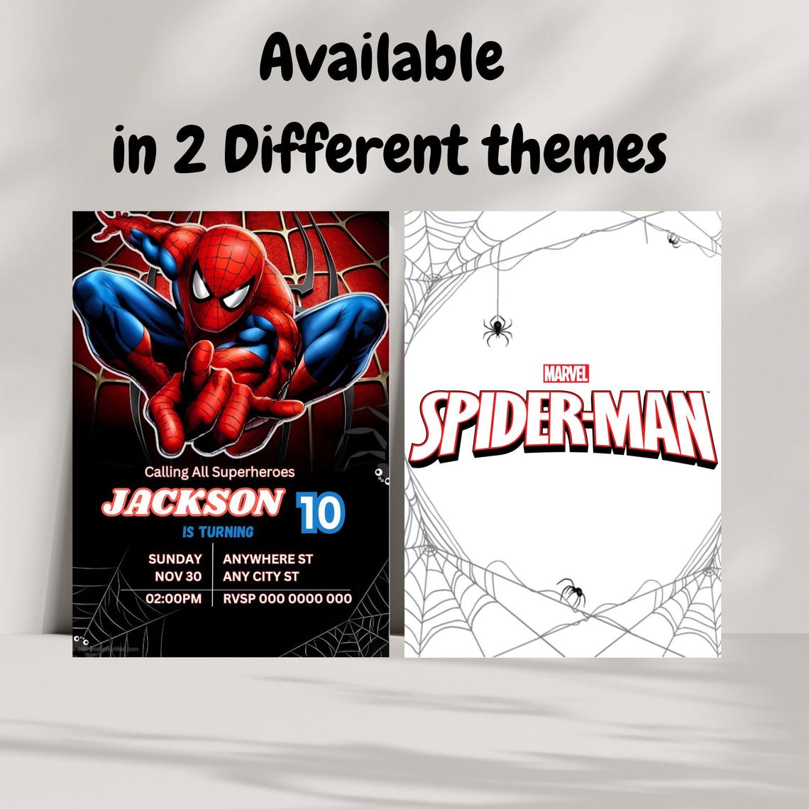 Editable Spiderman Birthday Invitation Template / Spiderman Birthday ...