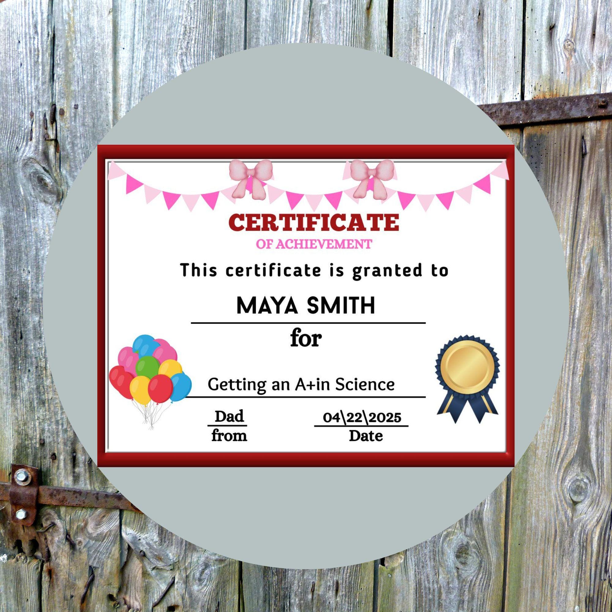 Editable Kids Award Certificate / Editable Certificate of Achievement ...