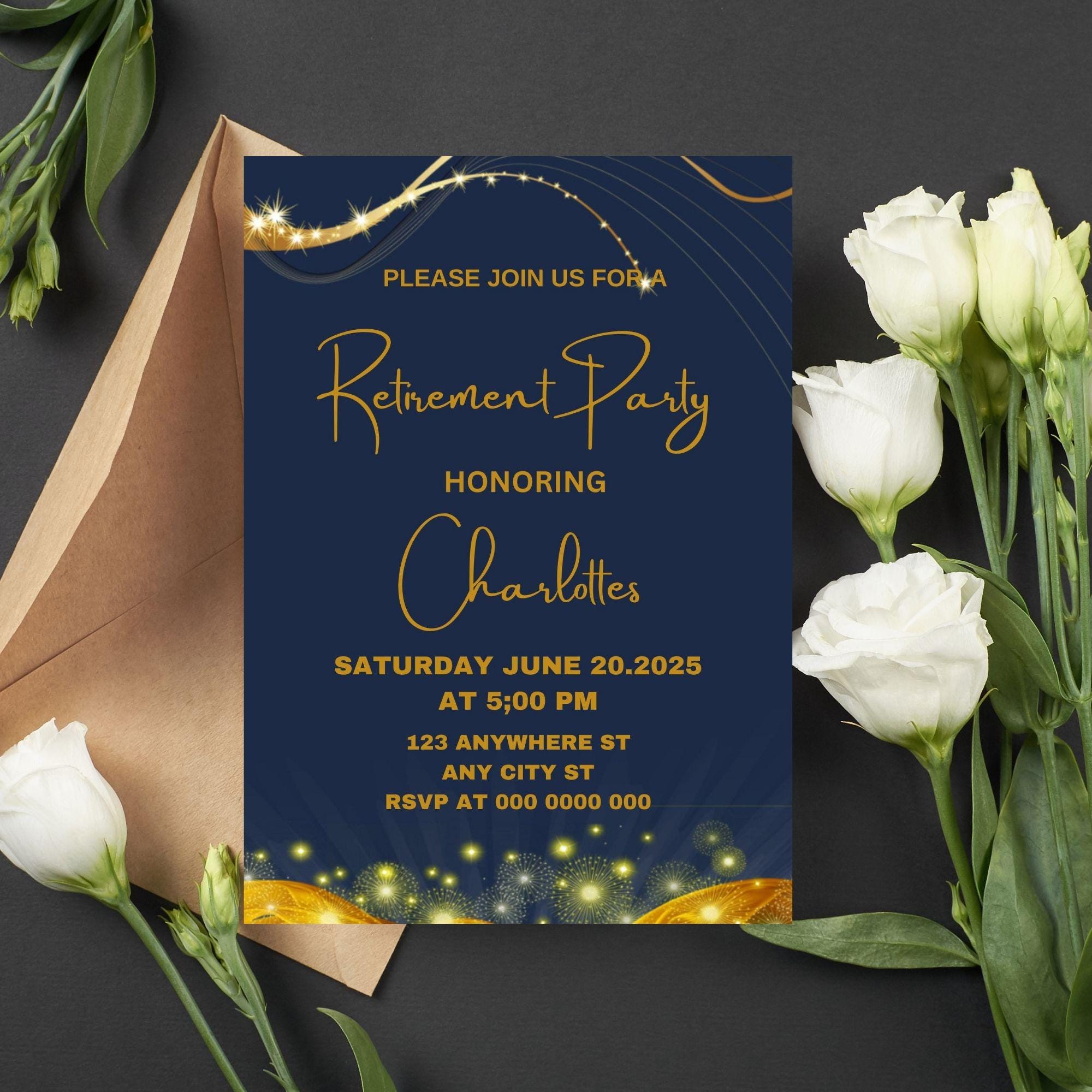 Editable Retirement Template / Editable Farewell Invitation Party ...
